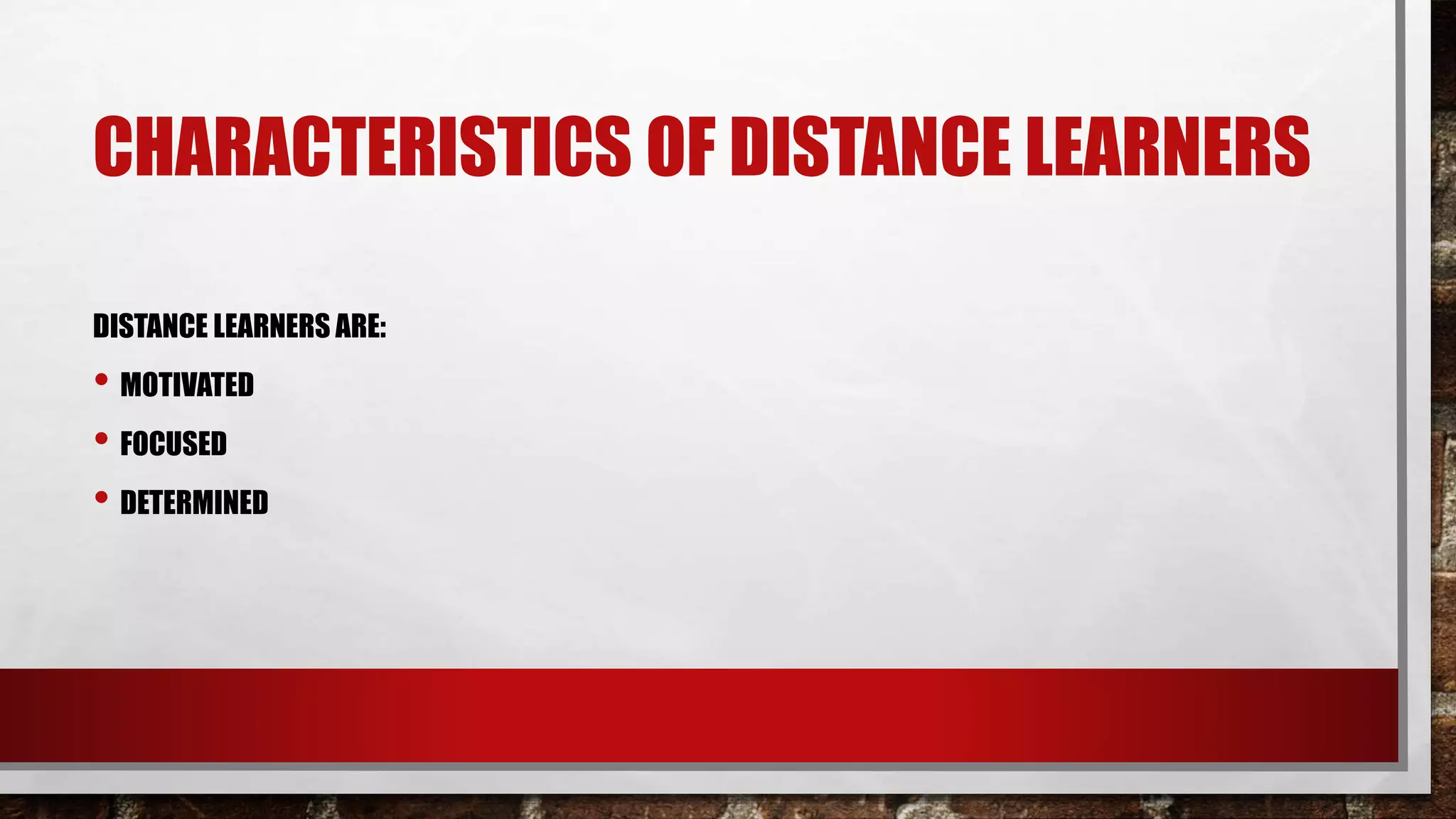 Distance learners | PPT