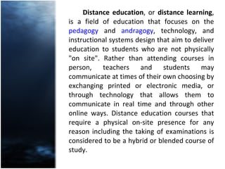 Distance Learning | PPT
