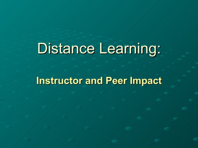 Distance Learning | PPT