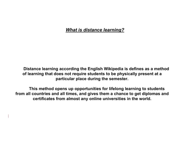 Distance learning | PPT