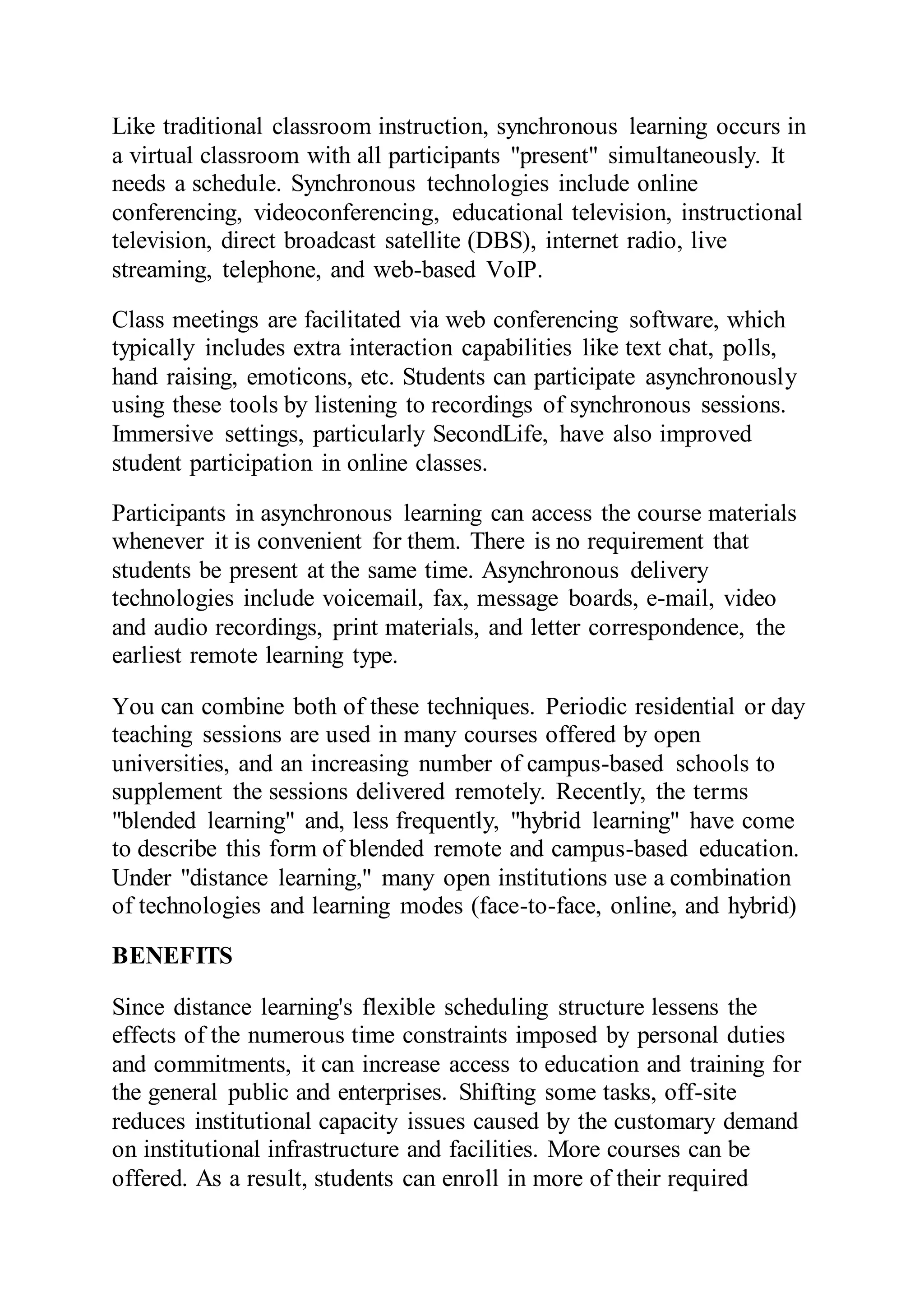 Distance Learning – A new way of learning | PDF