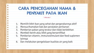 Teknik pengendalian hama dan penyakit pada ikan | PDF