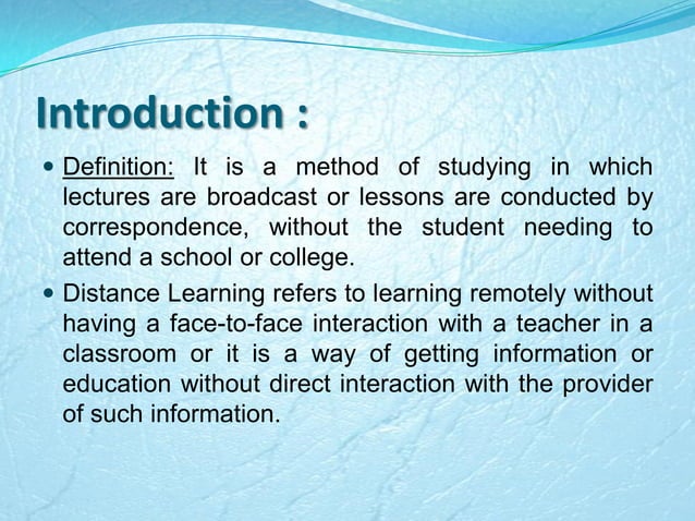 Distance Learning | PPT