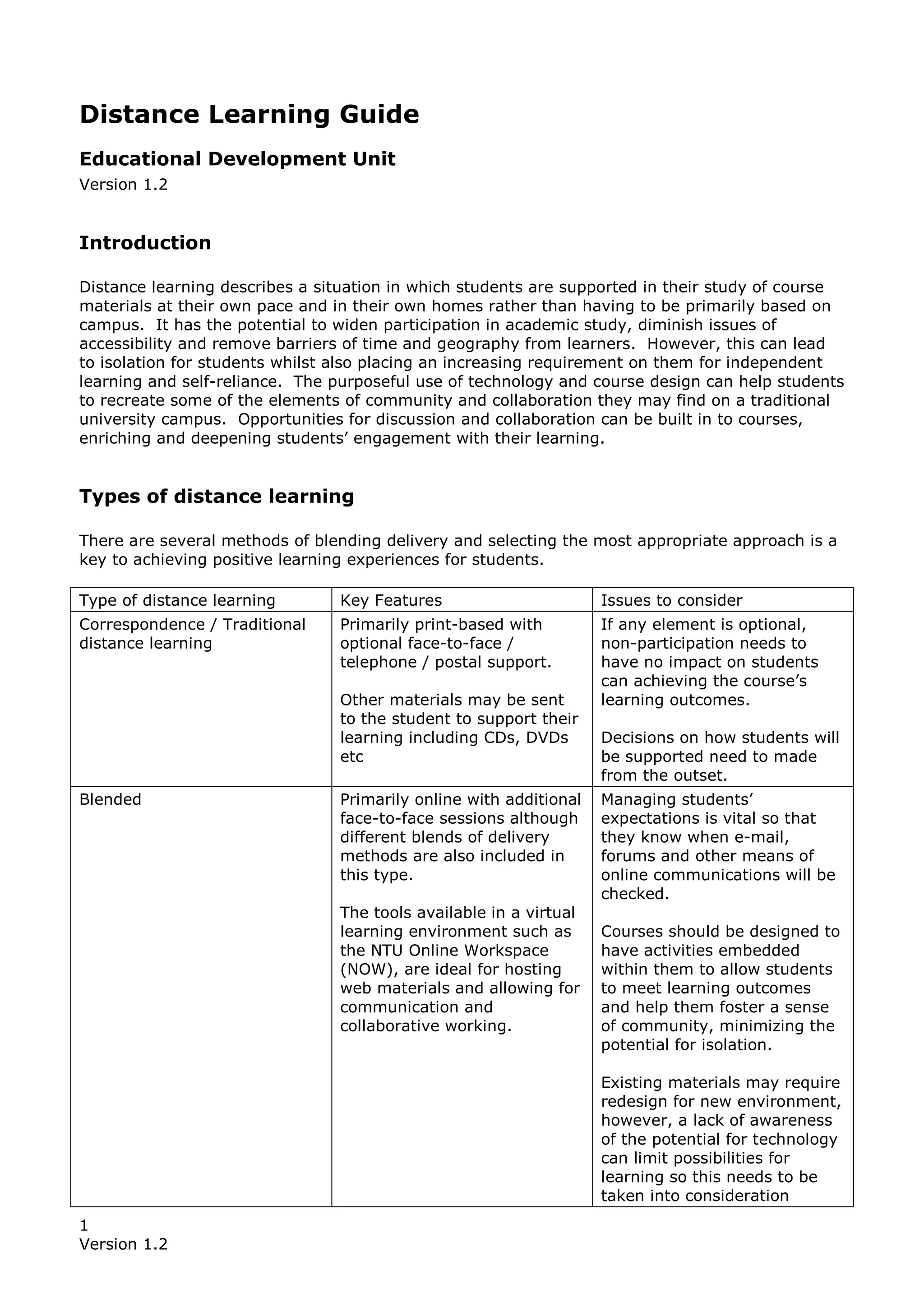Distance learning guide with cover v1.2 | PDF