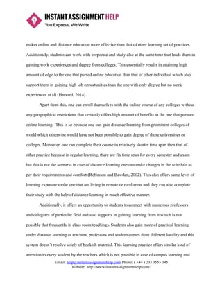 Distance Learning System Assignment Sample | PDF