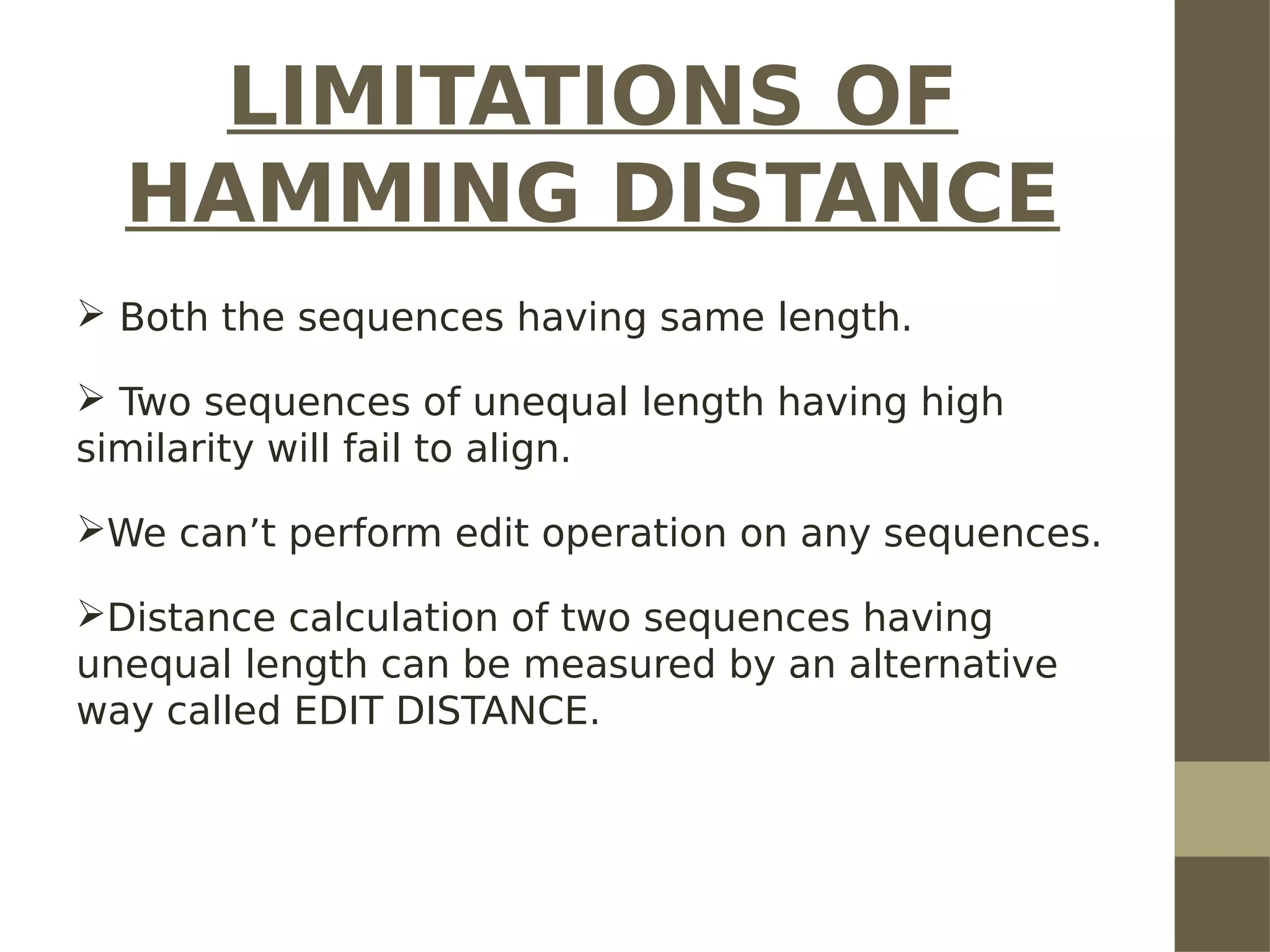 Distance measure between two biological sequences | PDF