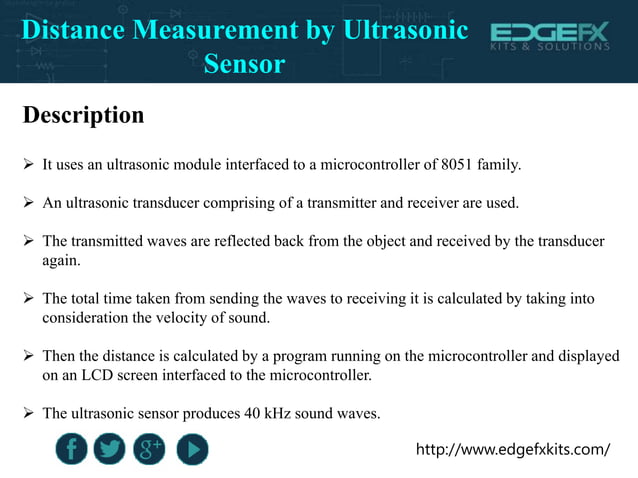 Distance Measurement by Ultrasonic Sensor | PPTX | Digital Audio ...