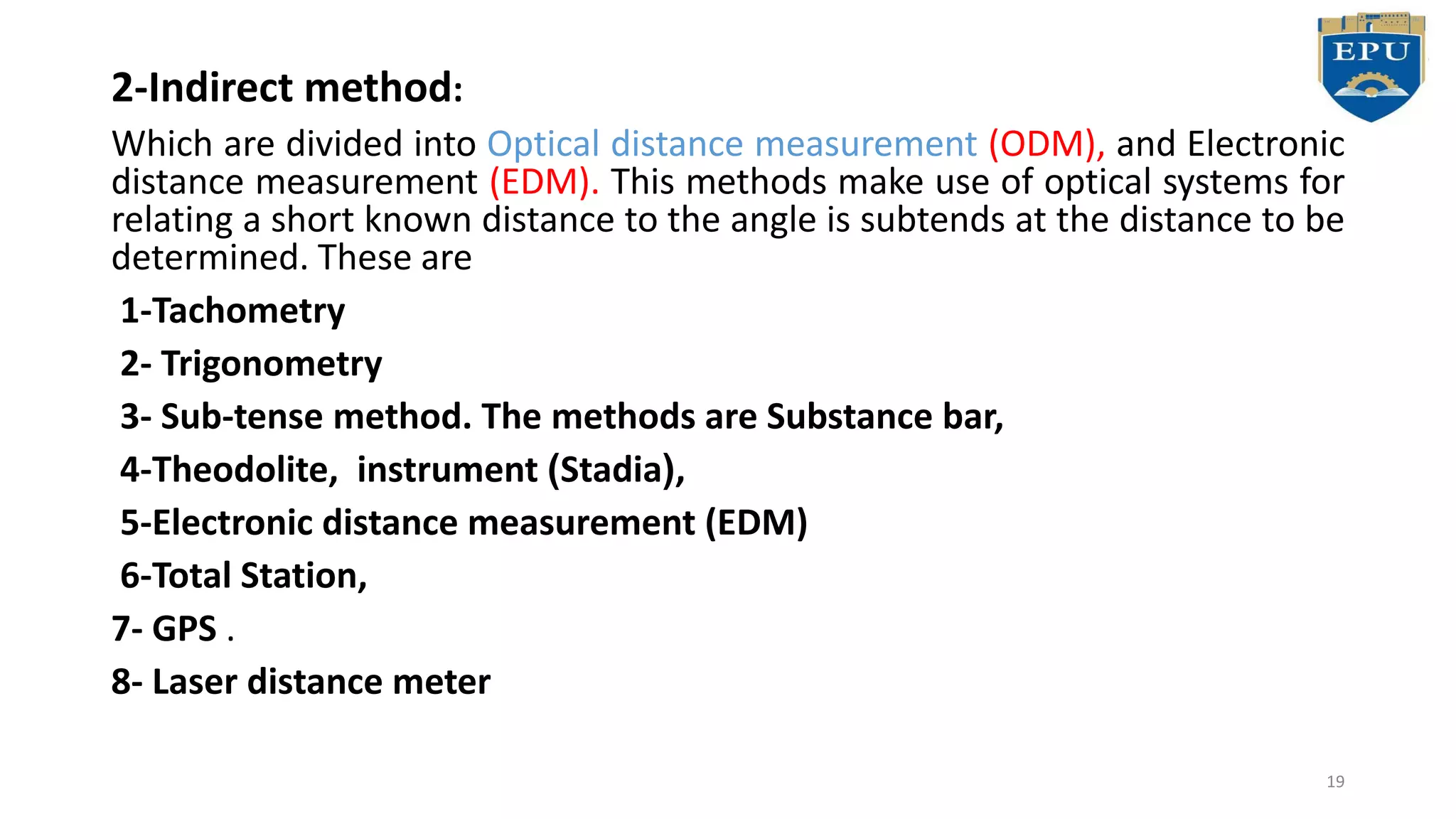 Distance Measurement & Chain Surveying | PDF