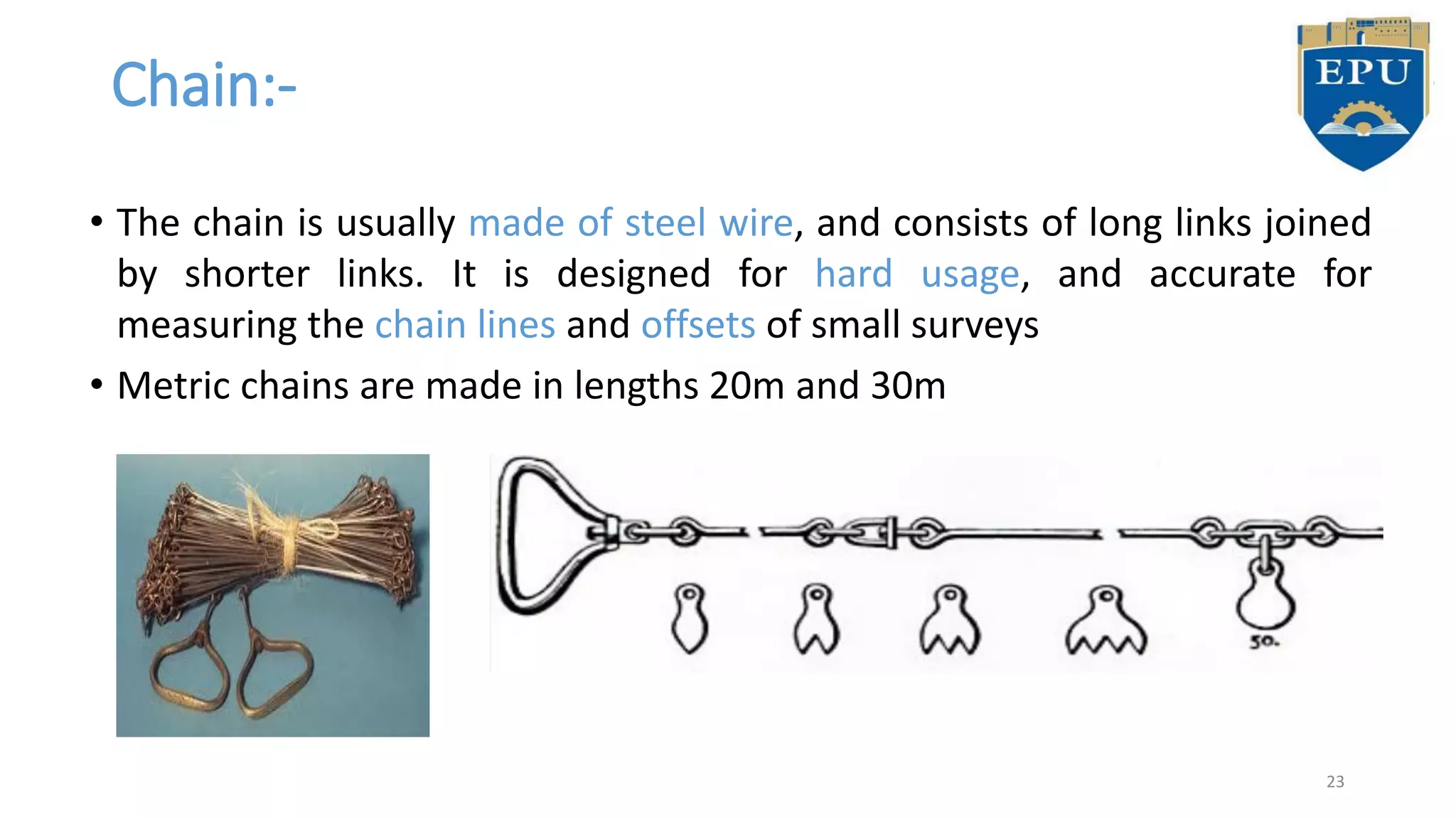 Distance Measurement & Chain Surveying | PDF