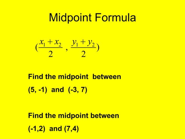 Distance & midpoint formulas 11.5 | PPTX