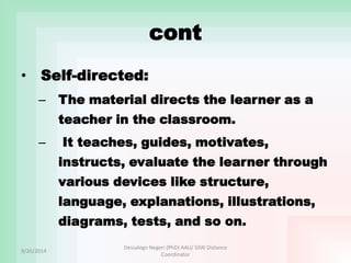 Distance module writing and content editing | PDF