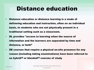 Distance module writing and content editing | PPT