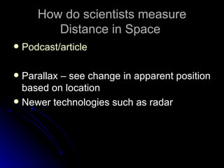 Distances In Space | PPT