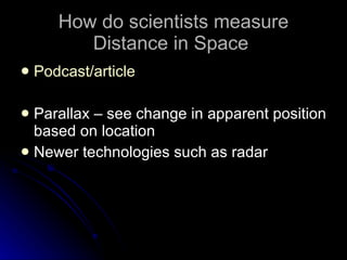 Distances In Space | PPT