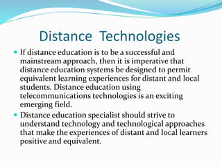 Distance technologies slideshare | PPT
