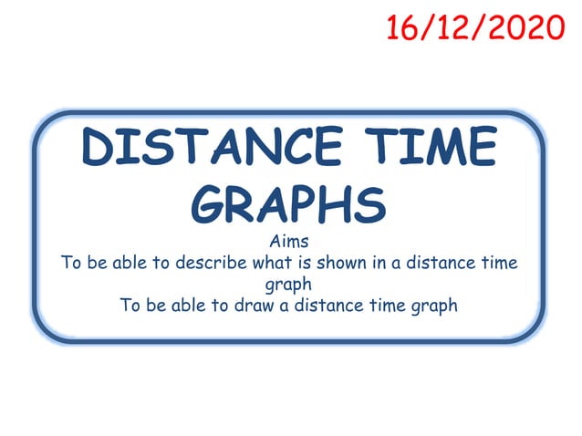 Distance time graphs lesson | PPTX | Physics | Science