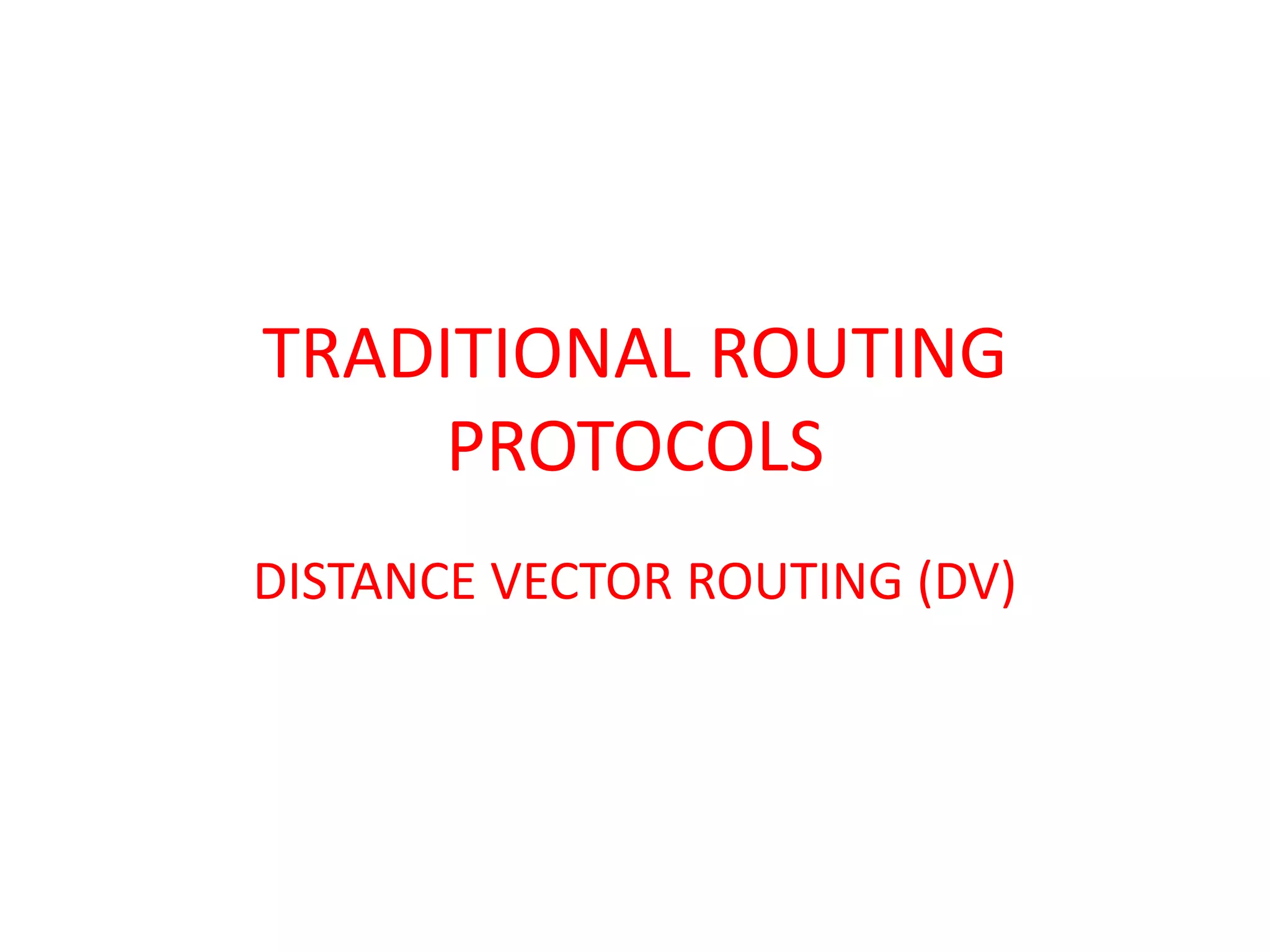Distance Vector Routing Protocols | PPTX | Computer Networking | Computing
