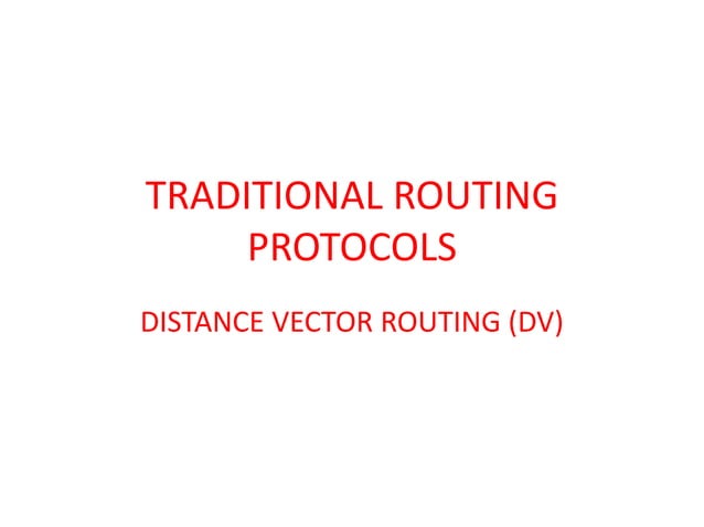 Distance Vector Routing Protocols | PPTX | Computer Networking | Computing