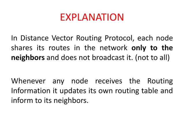 Distance Vector Routing Protocols | PPTX | Computer Networking | Computing
