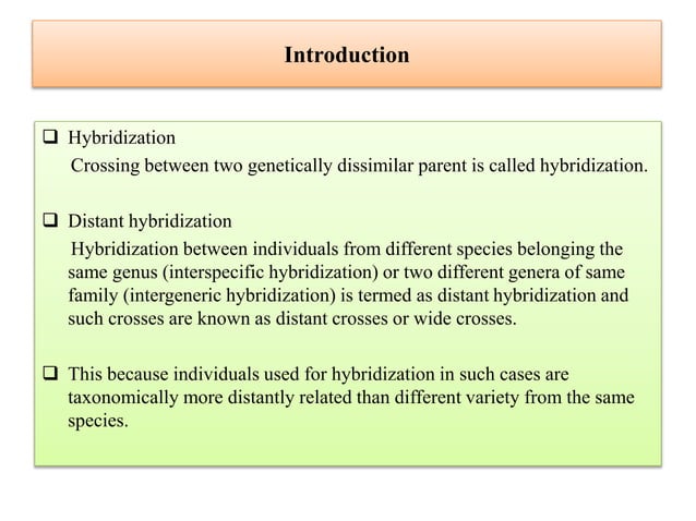 Distant hybridization | PPTX