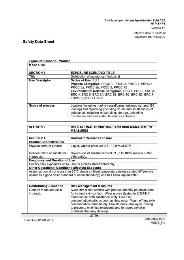 Distillates (petroleum), hydrotreated light cas 64742 47-8 | PDF
