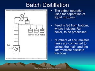 Types of Distillation & column internals | PPTX