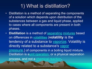 Types of Distillation & column internals | PPTX
