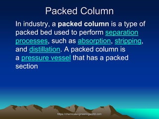 Types of Distillation & column internals | PPTX