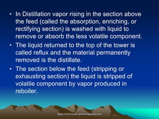 Types of Distillation & column internals | PPTX