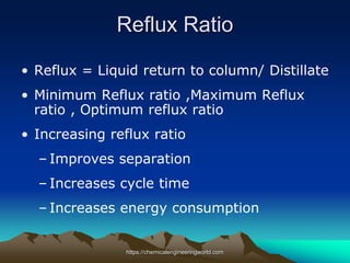 Types of Distillation & column internals | PPTX