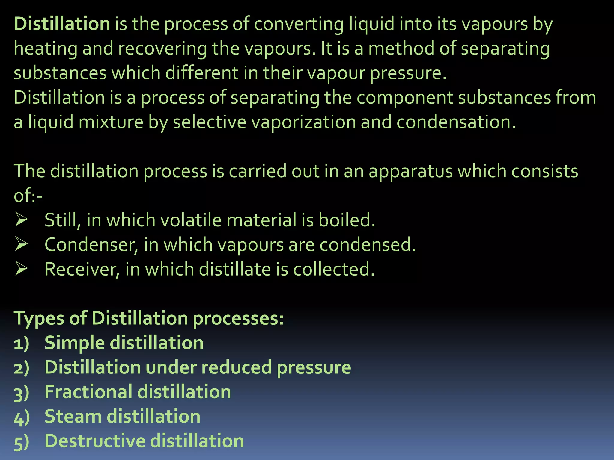 Distillation, distillation process for pharma students, simple ...