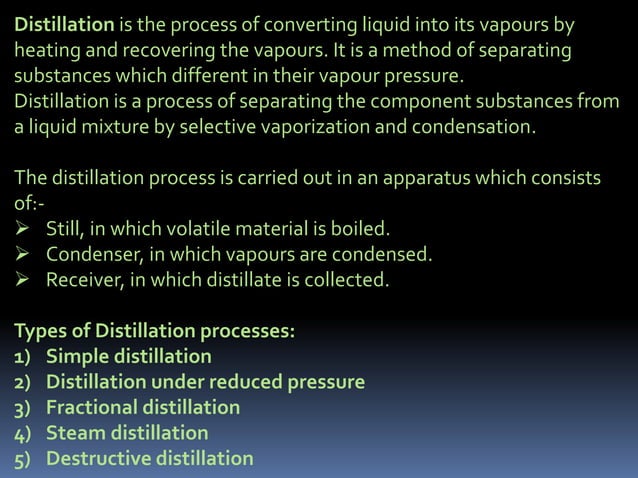 Distillation, distillation process for pharma students, simple ...
