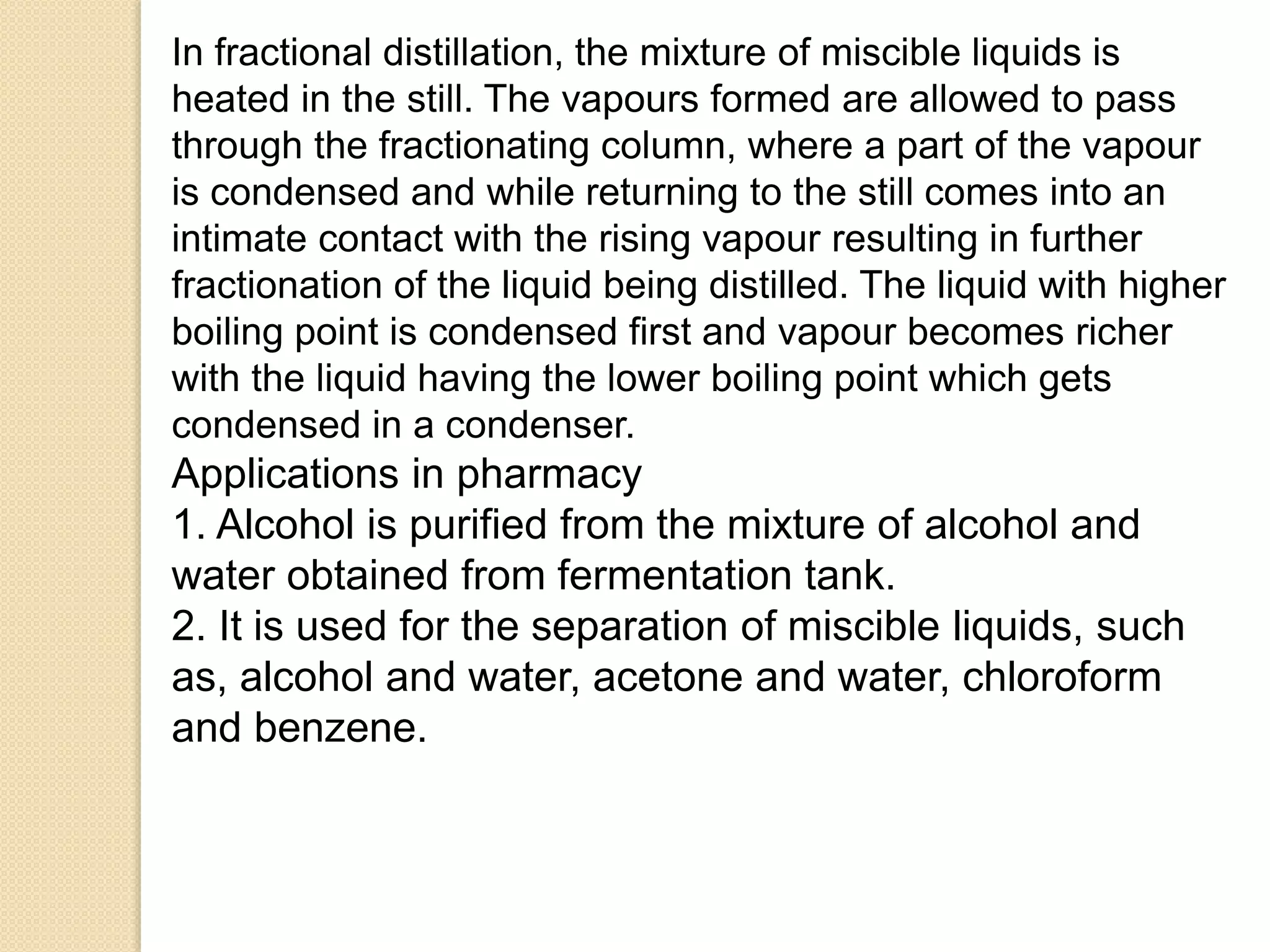 Distillation processes ,Types of Distillation, Types of Water | PPTX