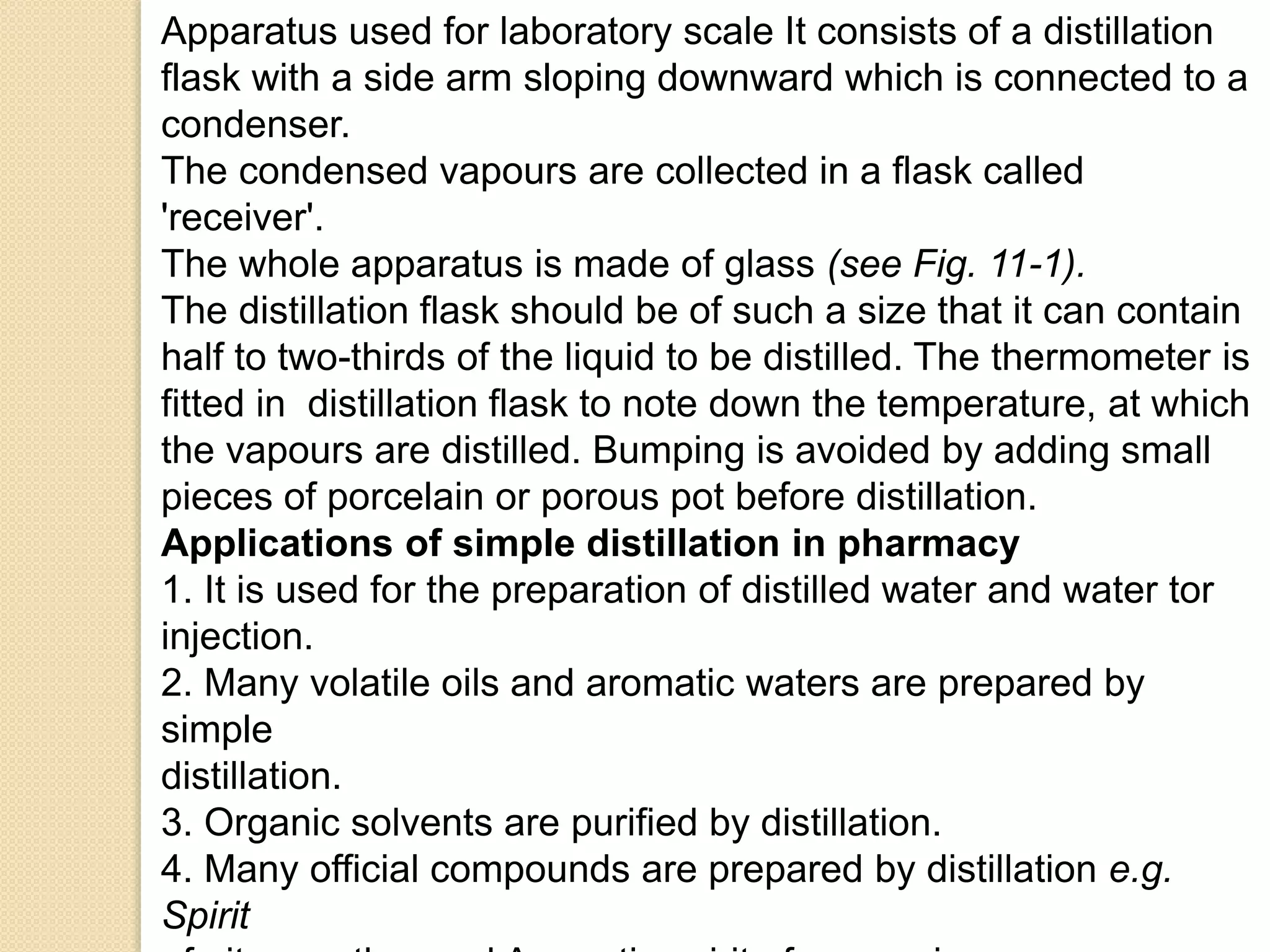 Distillation processes ,Types of Distillation, Types of Water | PPTX