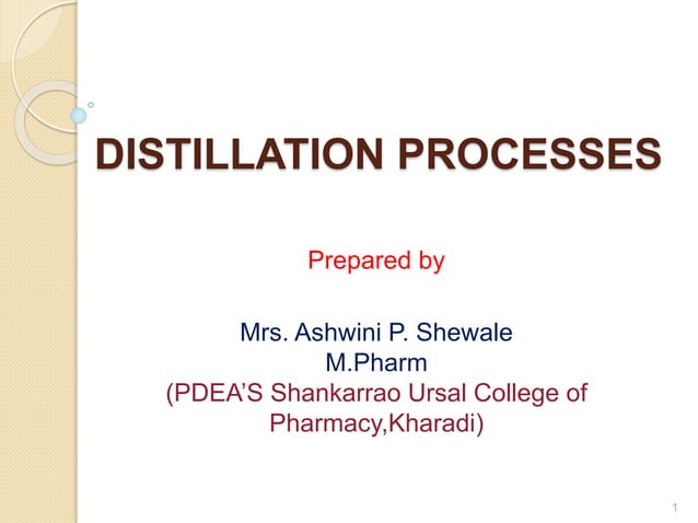 Distillation processes ,Types of Distillation, Types of Water | PPTX ...