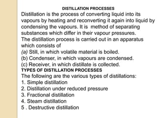 Distillation processes ,Types of Distillation, Types of Water | PPTX