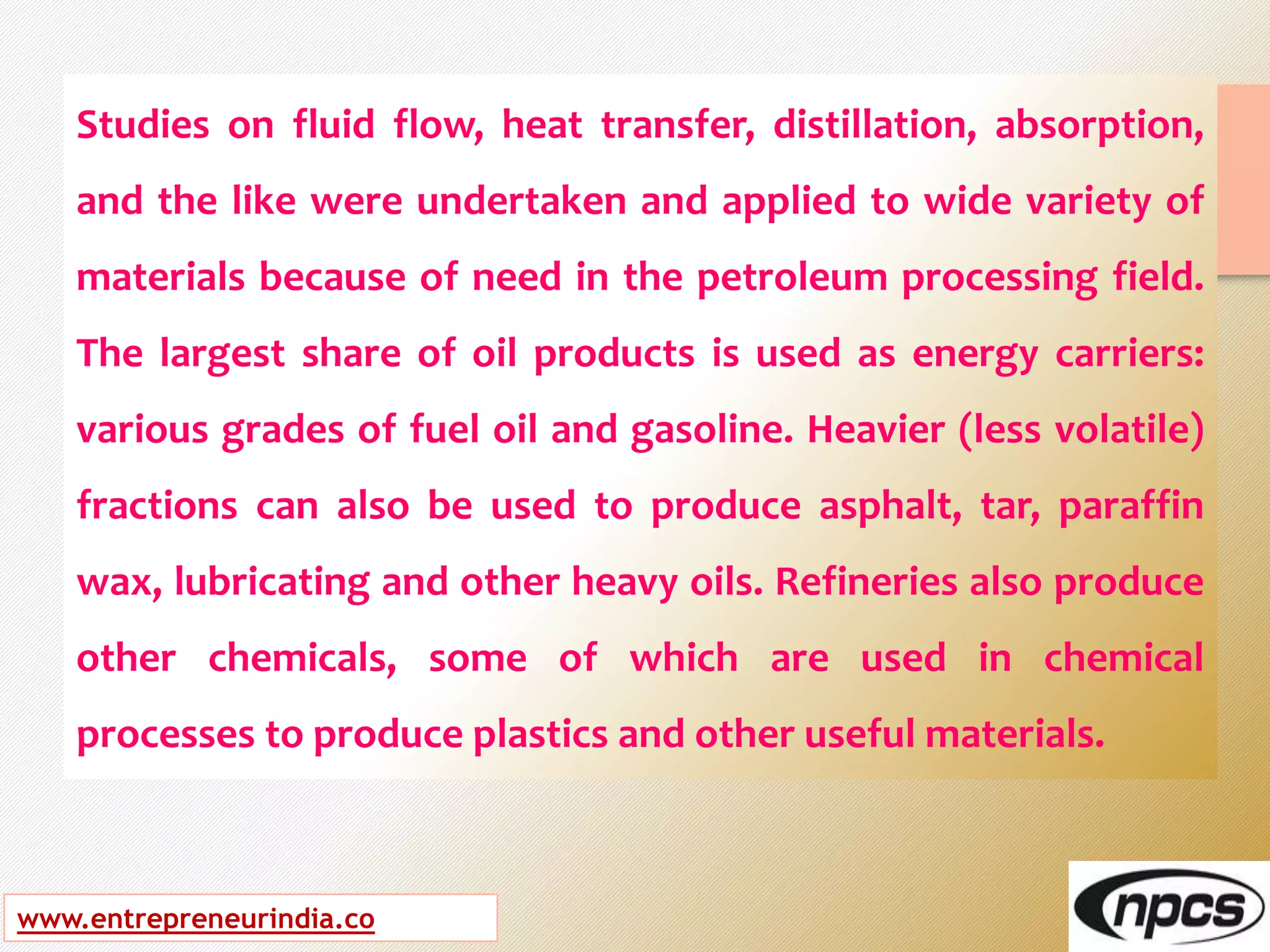 Petroleum Products: Refining and Distillation (Lubricants, Waxes and ...