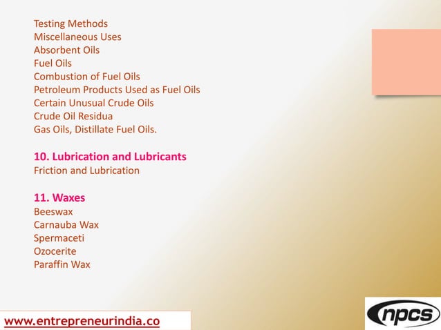 Petroleum Products: Refining and Distillation (Lubricants, Waxes and ...