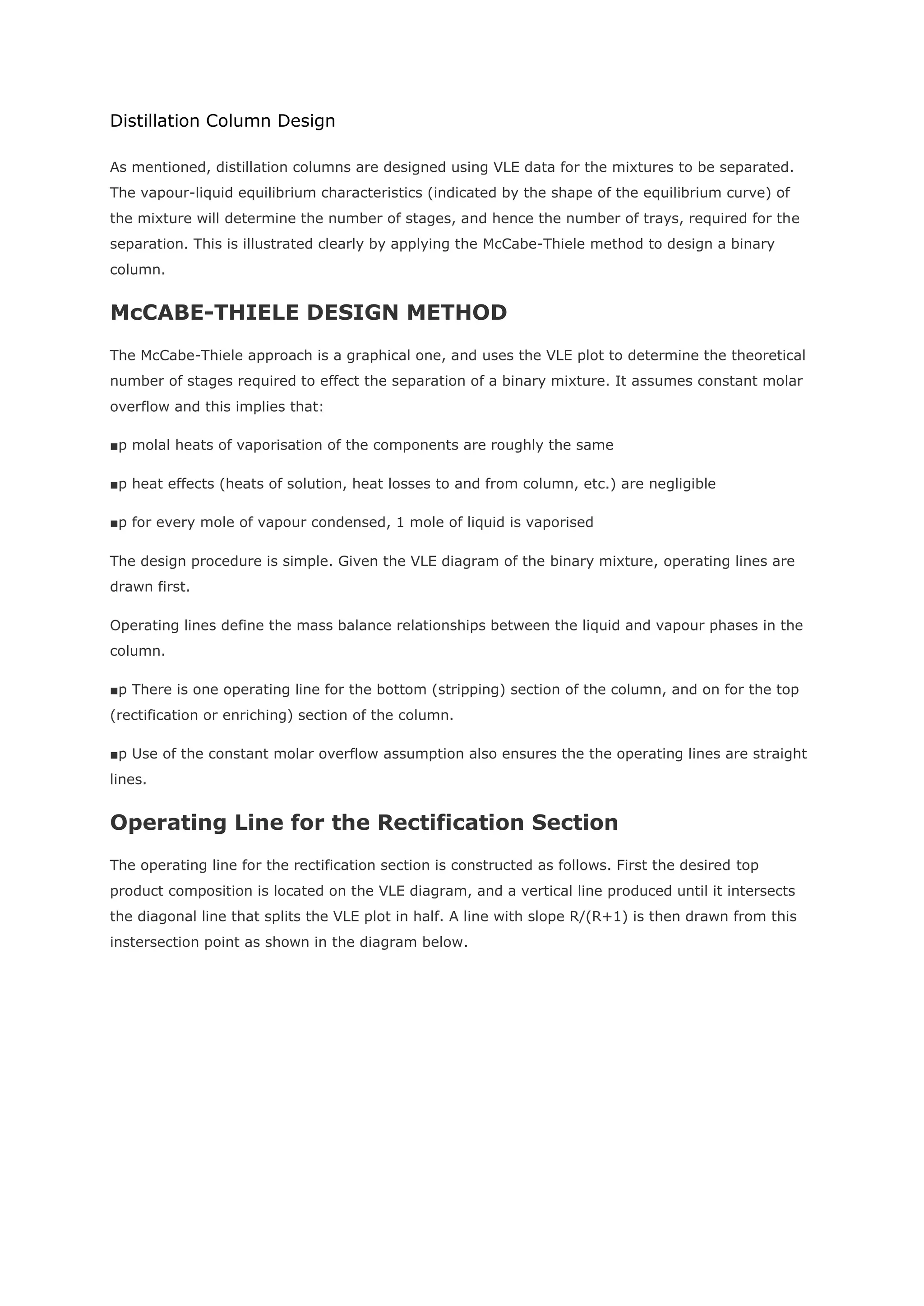 Distillation column design | PDF