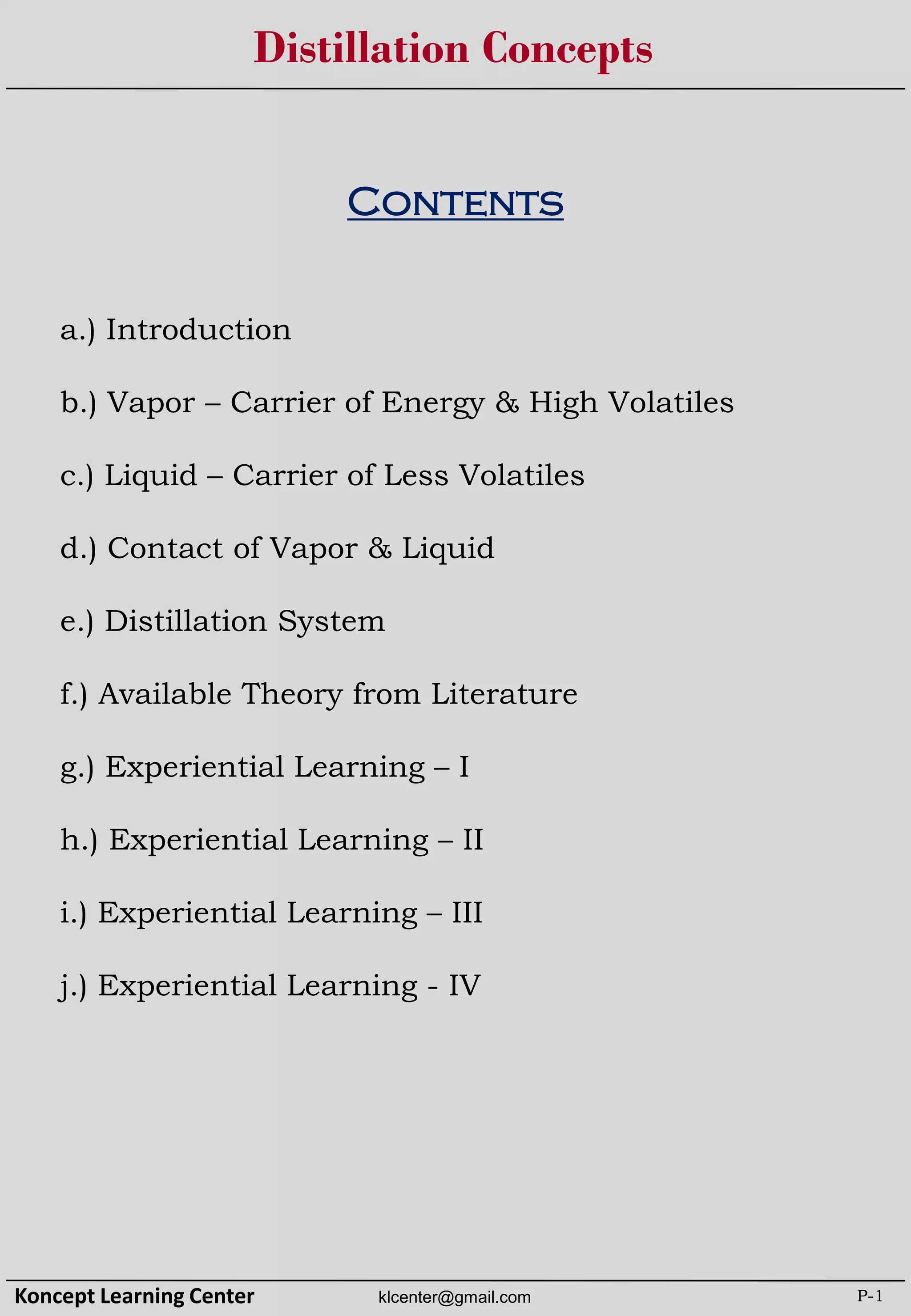 Distillation Concepts | PDF