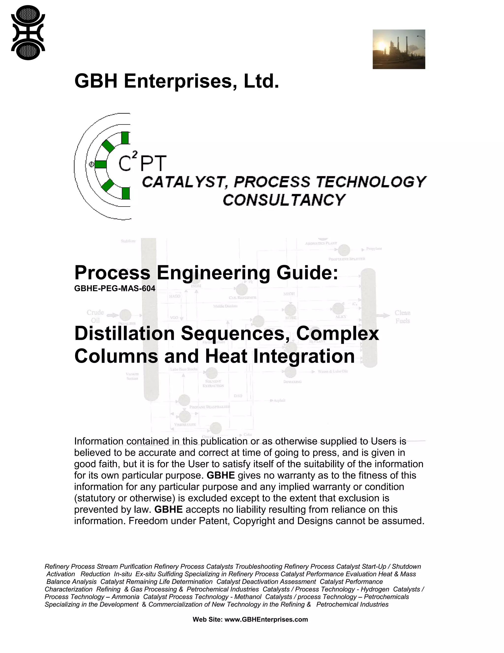 Distillation Sequences, Complex Columns and Heat Integration | PDF