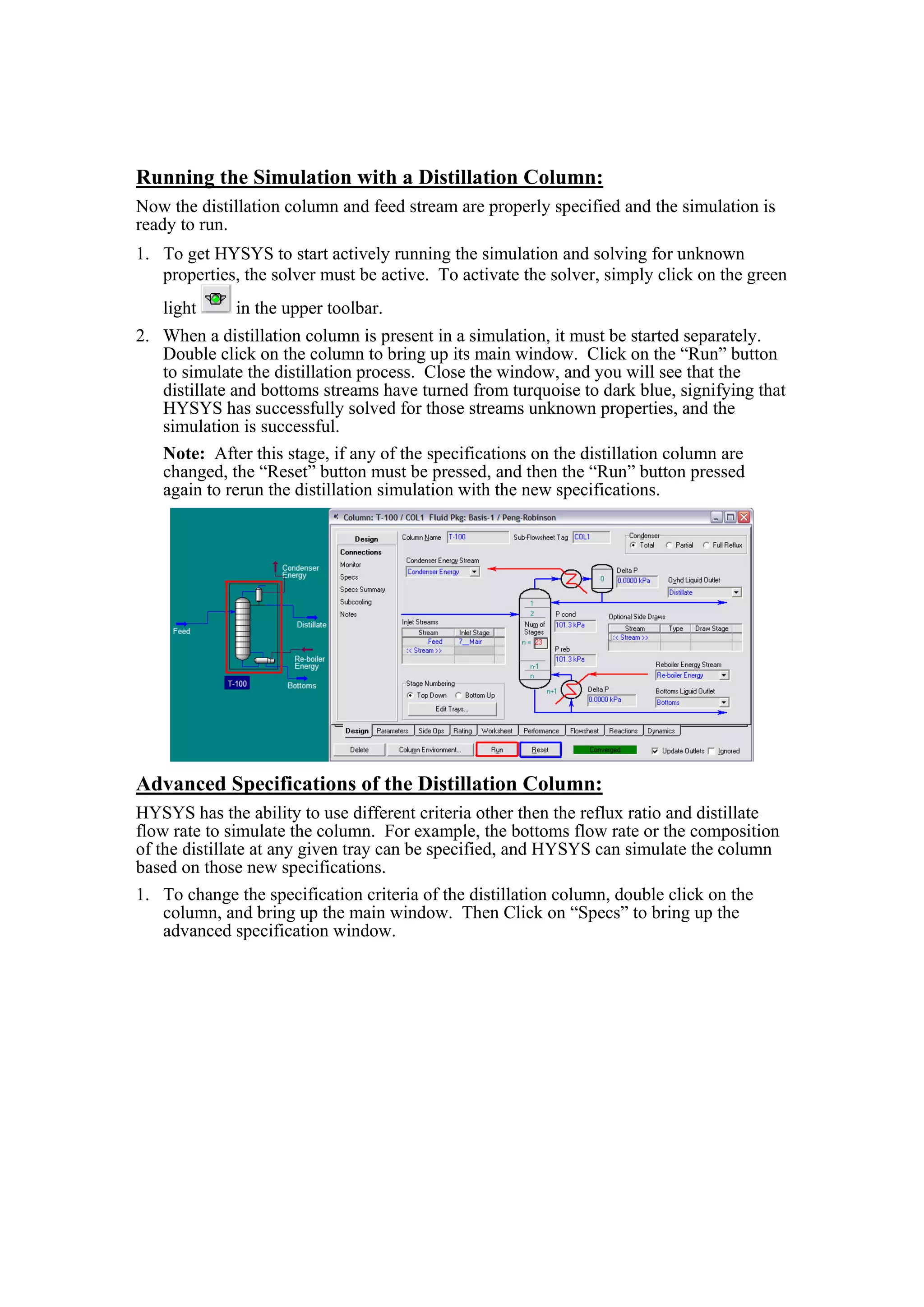 Distillation tutorial in hysys | PDF