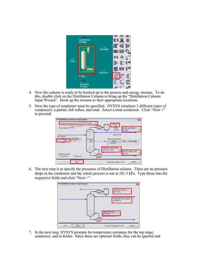 Distillation tutorial in hysys | PDF
