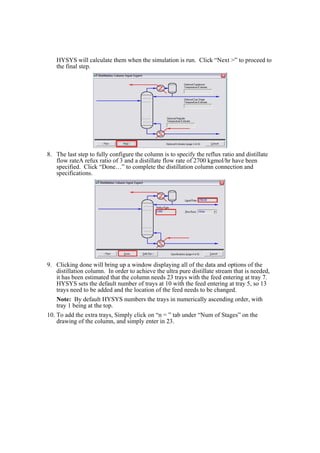 Distillation tutorial in hysys | PDF