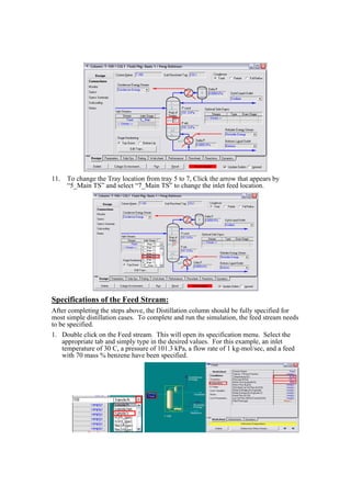 Distillation tutorial in hysys | PDF