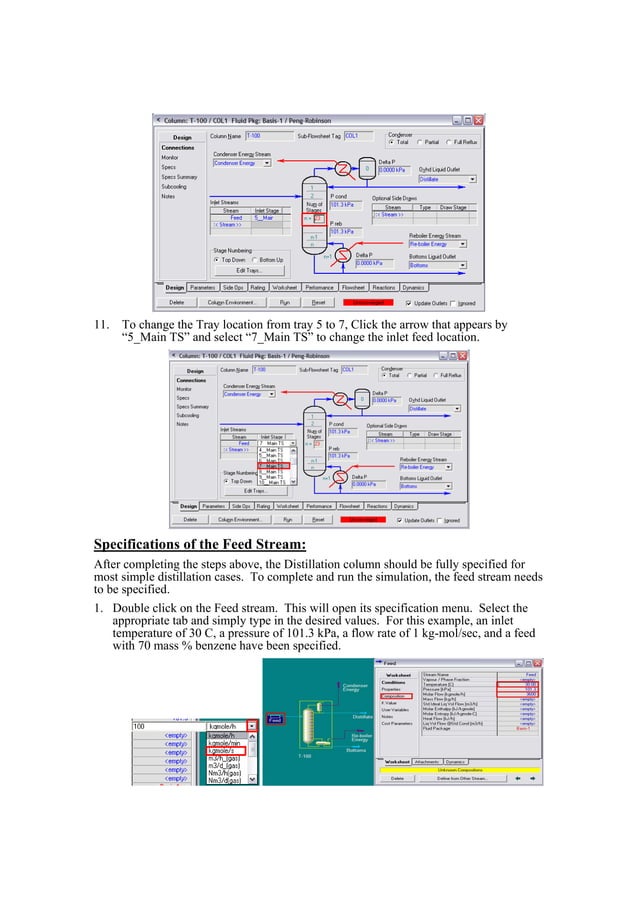 Distillation tutorial in hysys | PDF