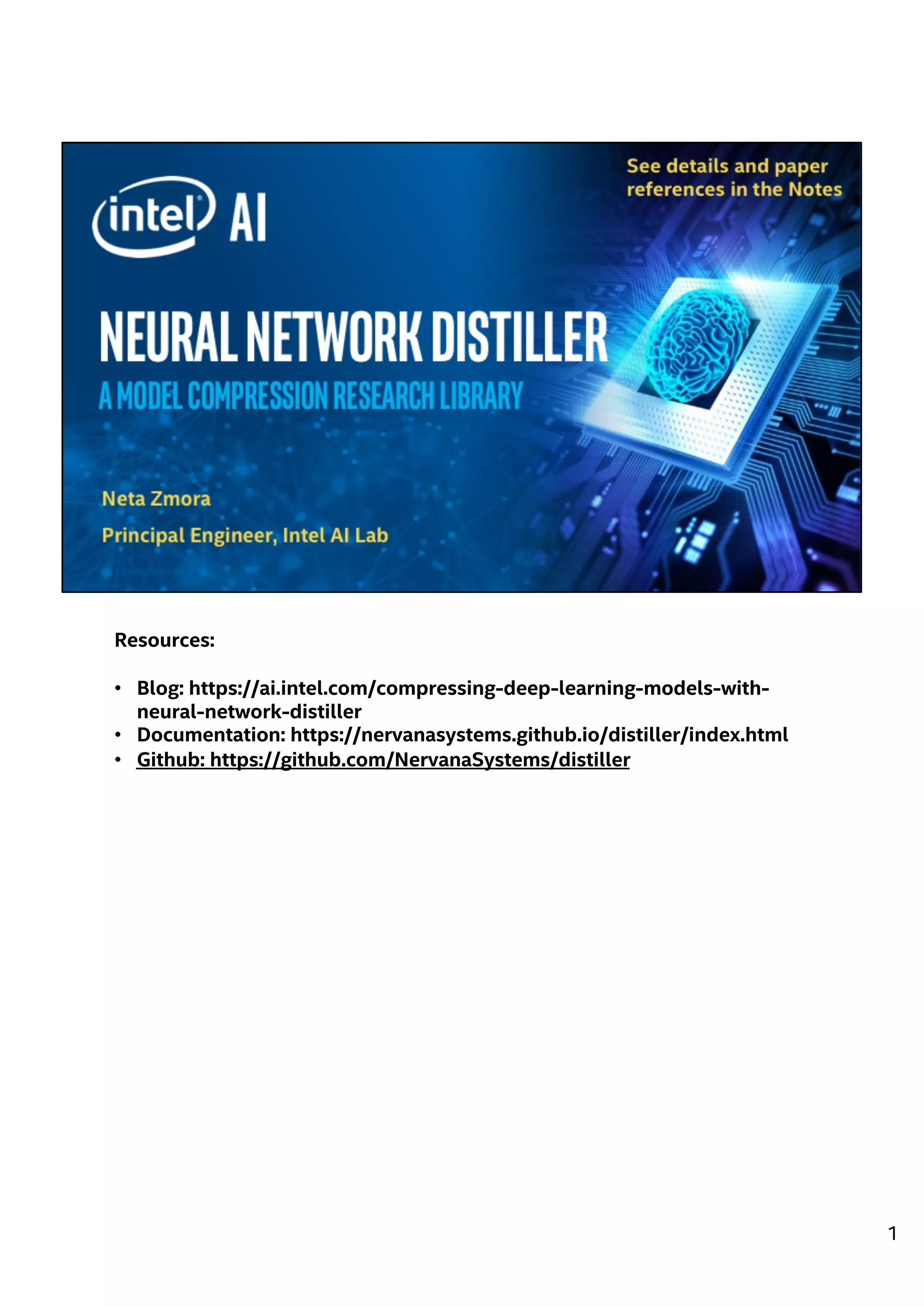 Compressing Neural Networks with Intel AI Lab's Distiller | PDF