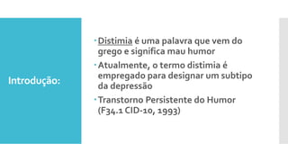 Distimia conceitos e critérios | PDF