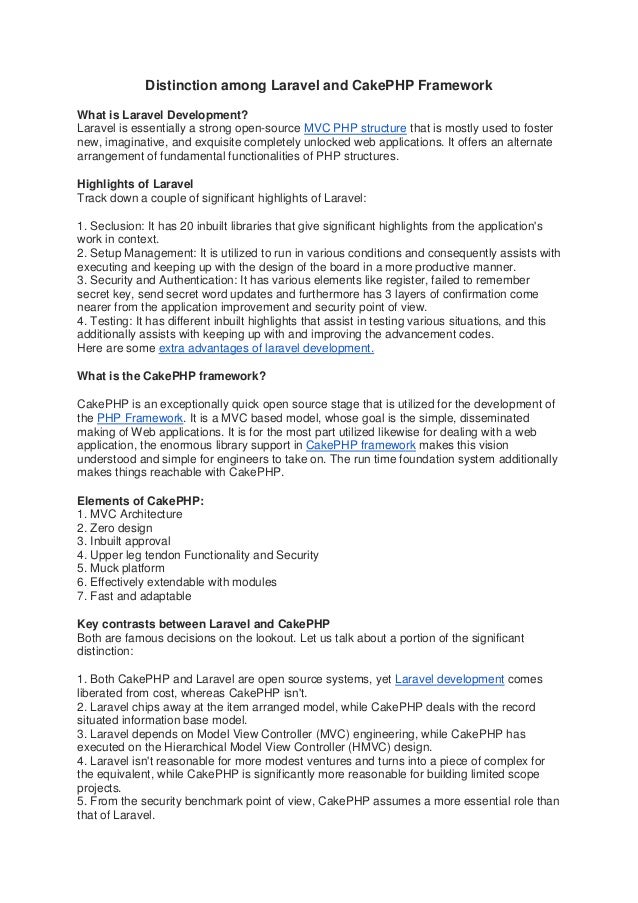 Distinction among Laravel and CakePHP Framework.pdf