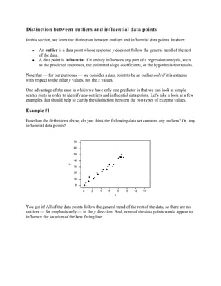 Distinction between outliers and influential data points w out hyp test ...